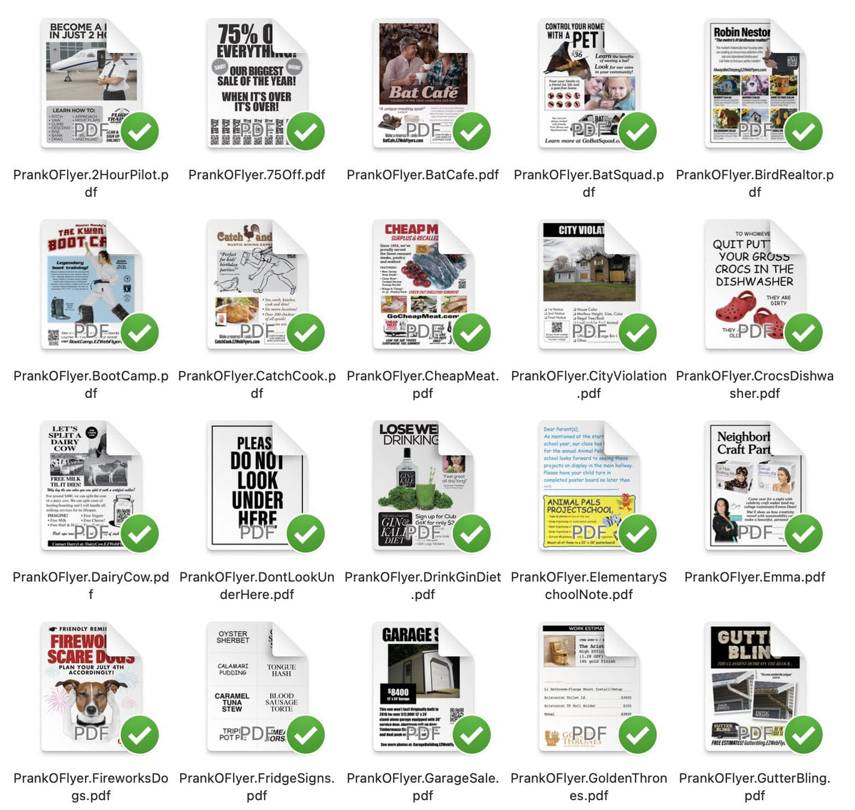 Prank Flyer 50 Pack | Funny Neighborhood Flyer | Prank-O